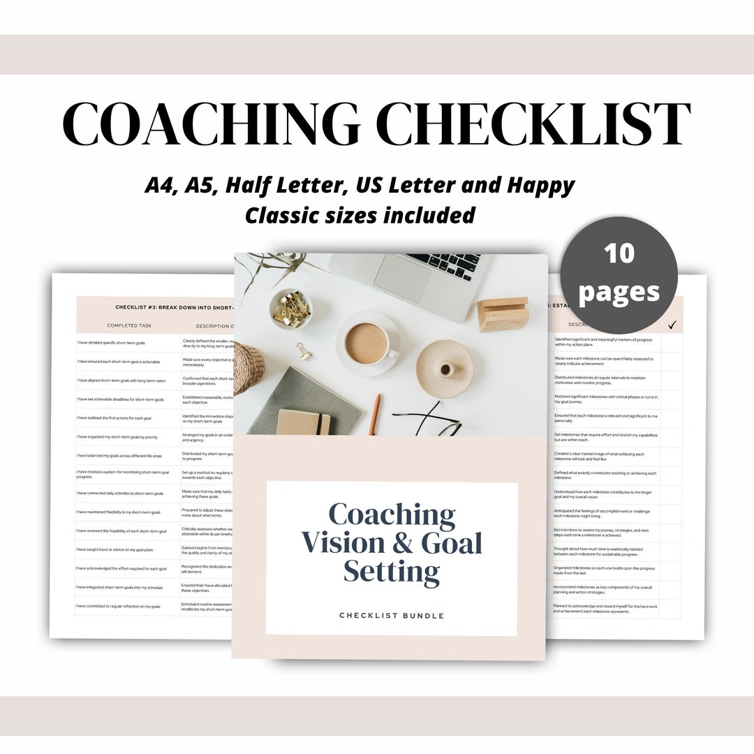Coaching Checklist Template Bundle Life Coach Workbook Coaching Session ...