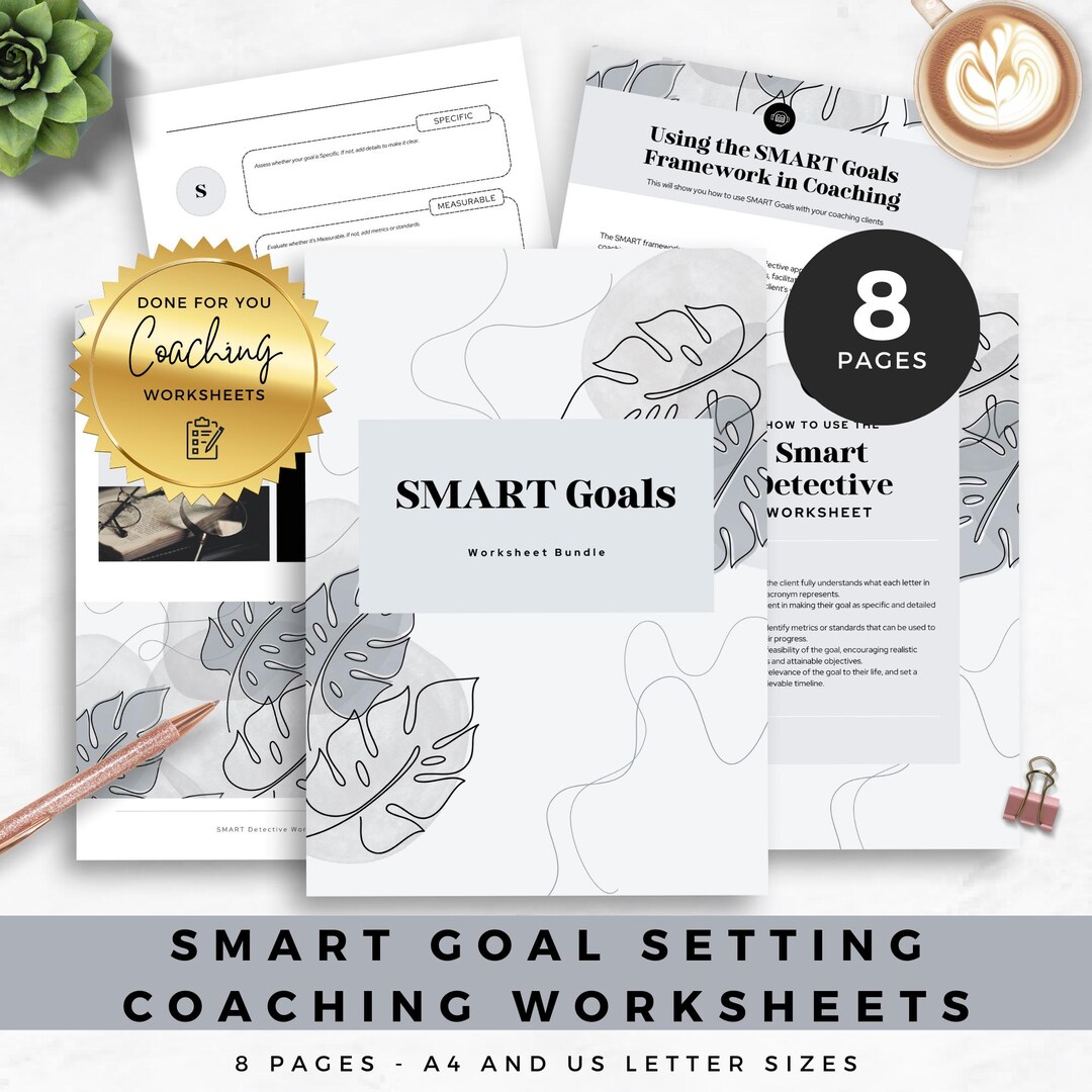 SMART Goals Coaching Worksheet Printable Life Coach Goal Setting ...