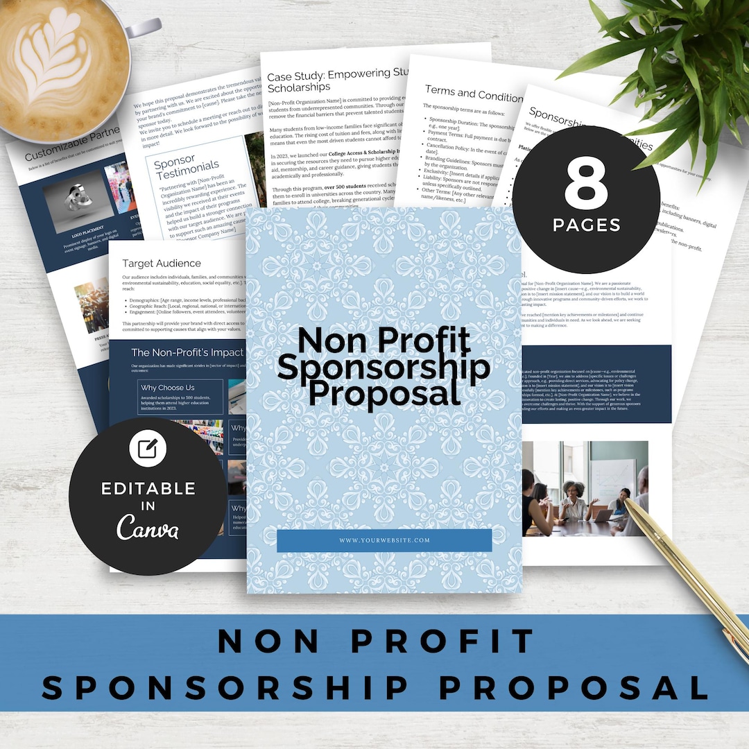 Nonprofit Sponsorship Proposal Template Editable Charity Sponsorship ...