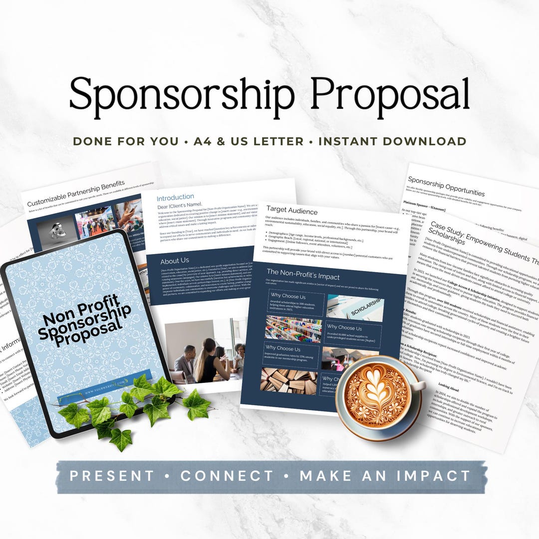 Nonprofit Sponsorship Proposal Template Editable Charity Sponsorship ...