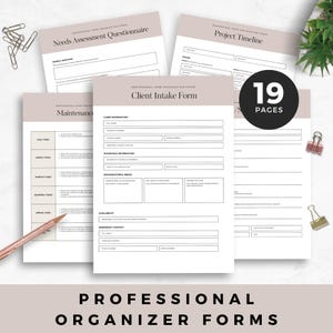 Professional Organizer Form Bundle Home Organizer Template Client ...
