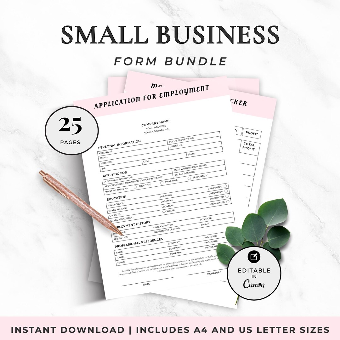 Small Business Forms | Invoice Template, Client Intake, Job Estimate ...
