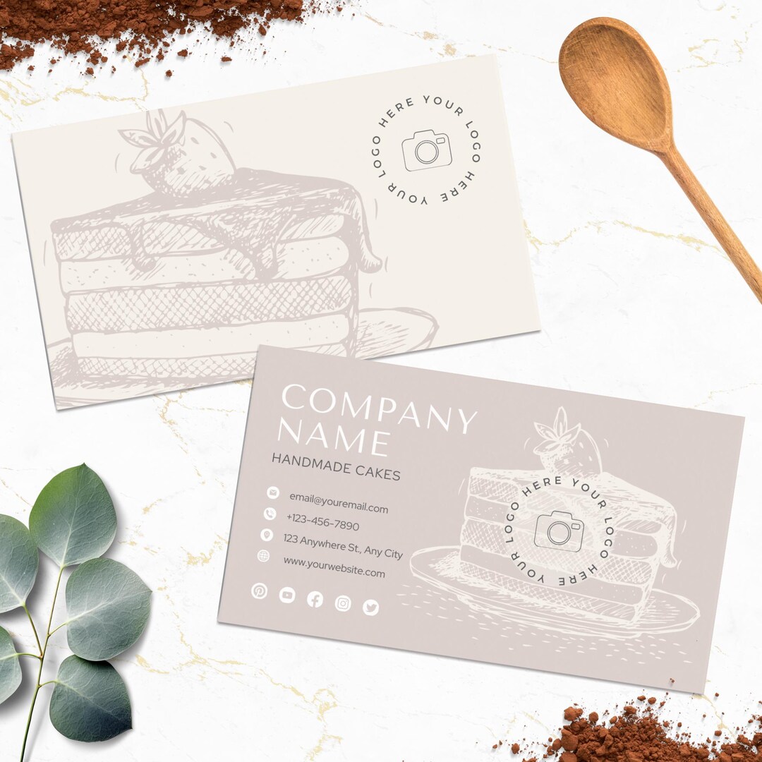 Editable Bakery Business Card Bundle Cake Business Template Printable ...