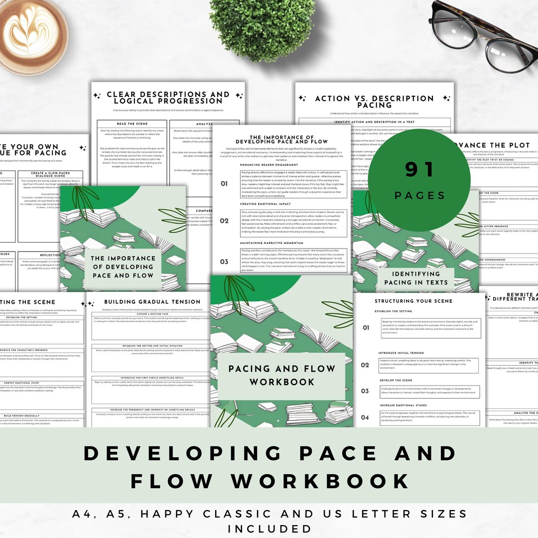 Novel Writing Workbook Pace Development Worksheets for Improving ...