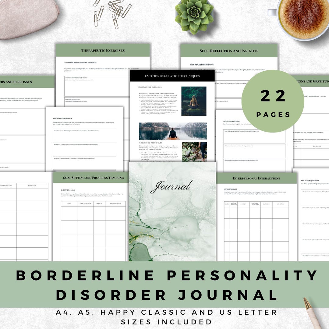 Borderline Personality Disorder Journal Printable BPD Therapy ...