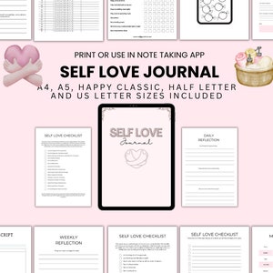 Self Care Journal Daily Mindfulness Log Self Love Planner Printable ...