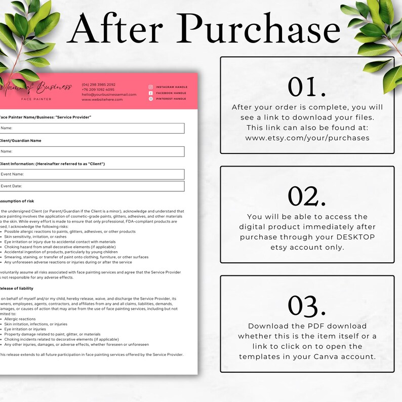 Editable Face Painter Liability Waiver Template | Printable Canva ...