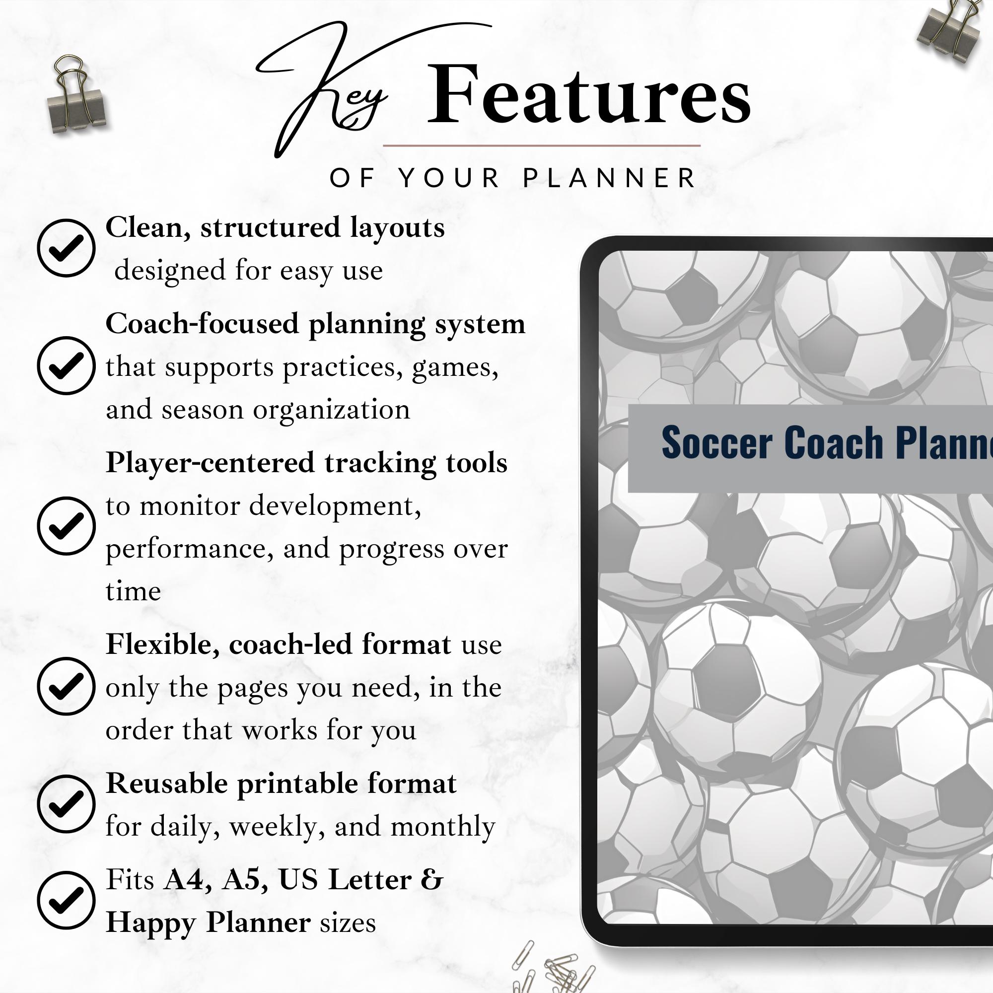 Soccer Coach Planner Printable, Soccer Training Template, Youth Soccer ...