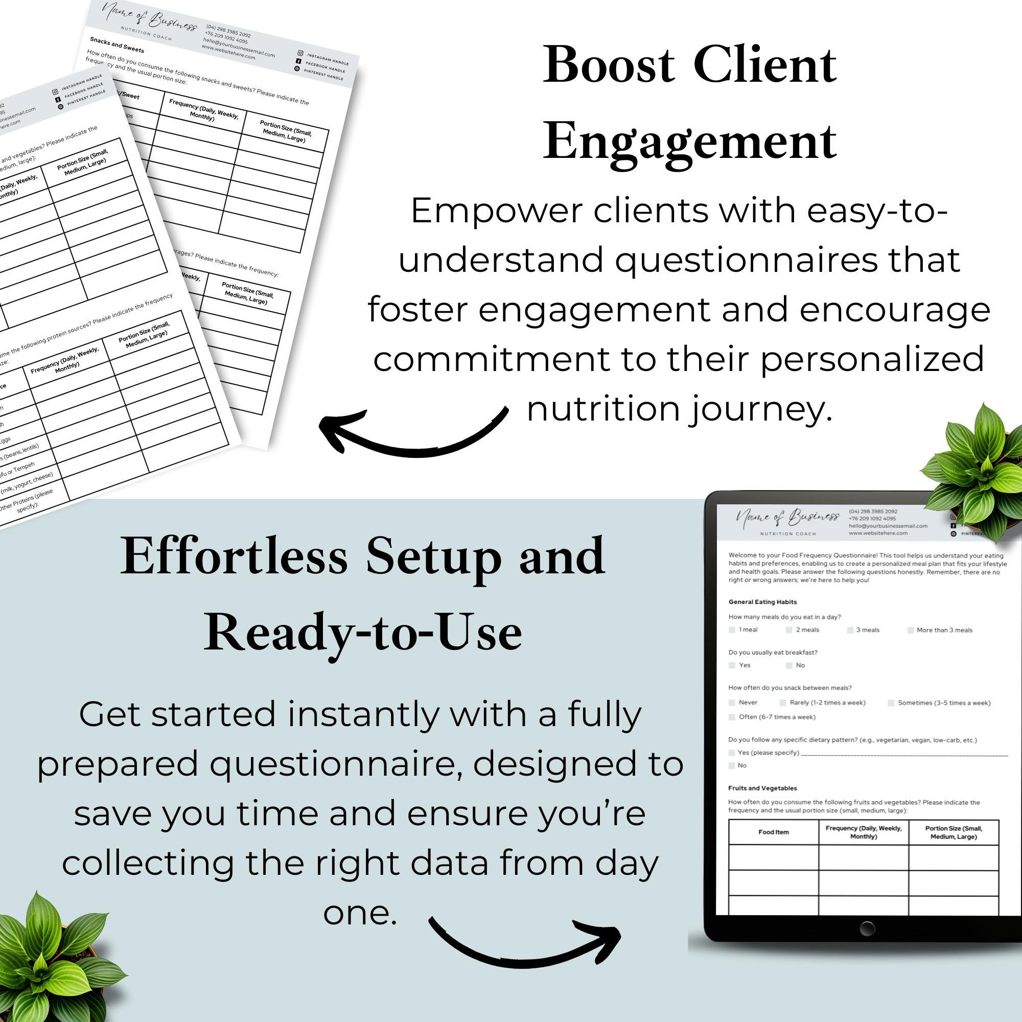 Nutrition Coach Food Frequency Questionnaire Template Editable Food ...