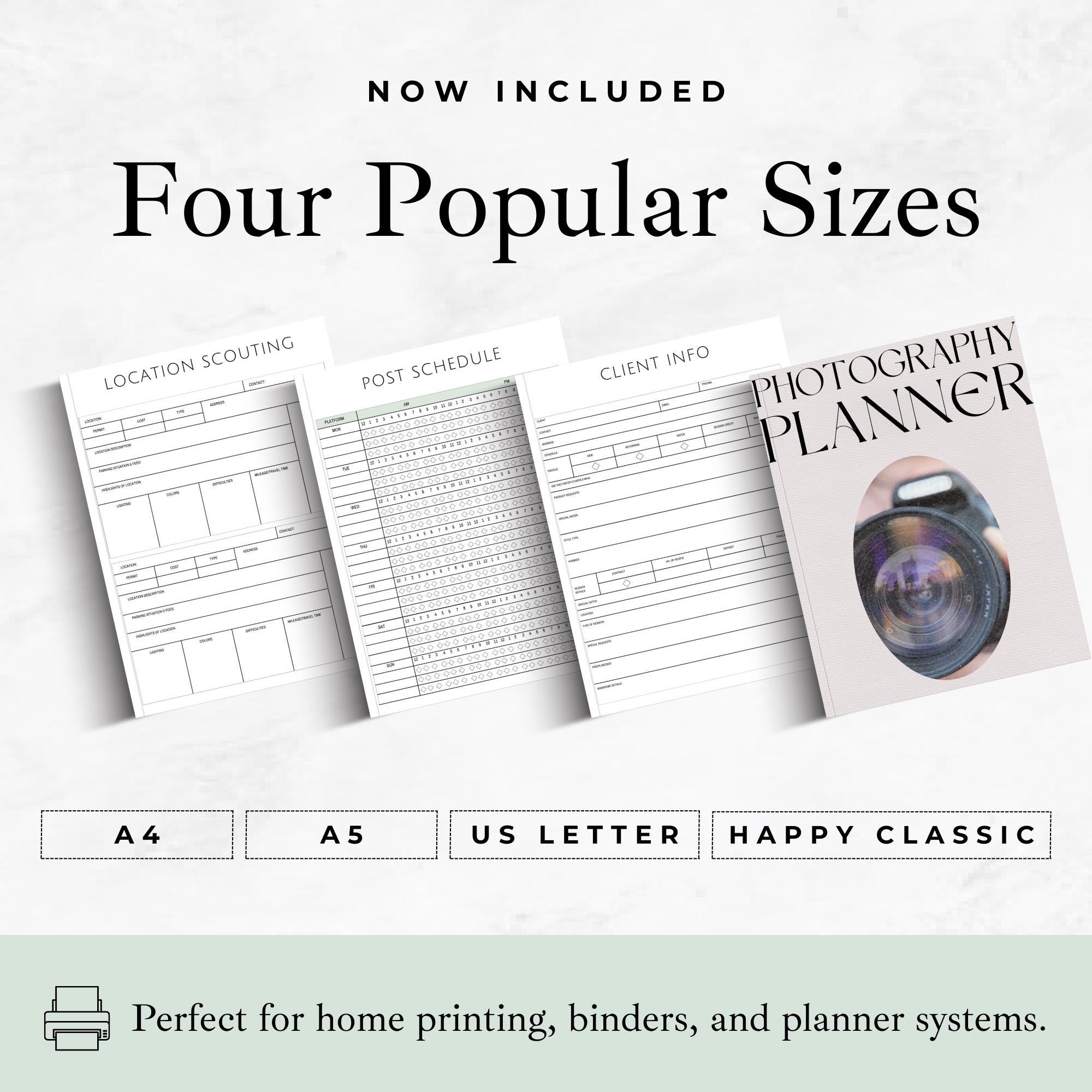 Photography Planner Printable Photographer Session Planner Photography ...