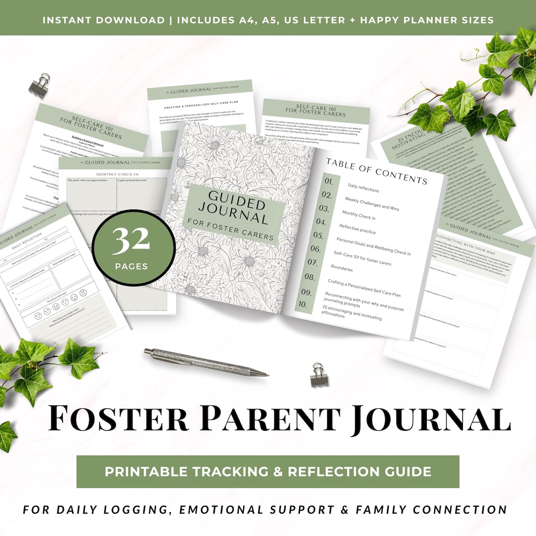 Foster Carer Journal: Printable Daily Log, Foster Care Diary, Life ...