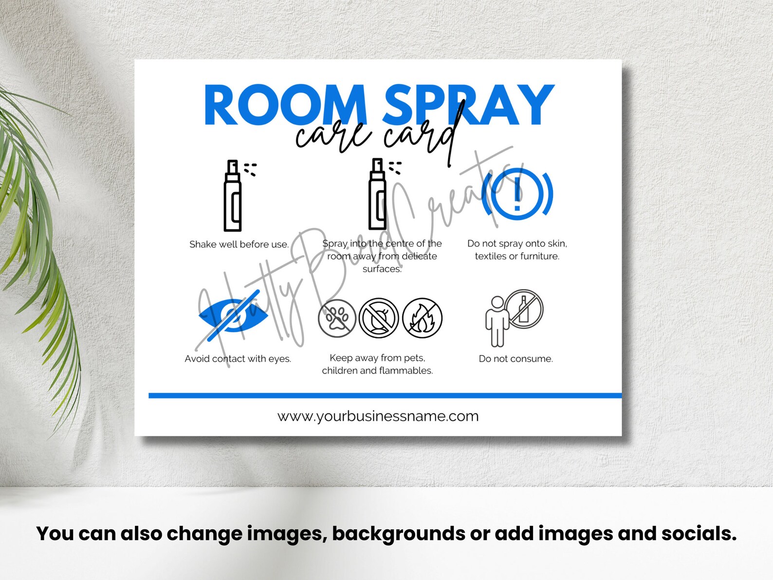 Editable Room Spray Care Card Template for Room Spray Pink - Etsy UK