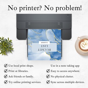 Bucket List Planner Printable Life Organiser Books to Read Template ...