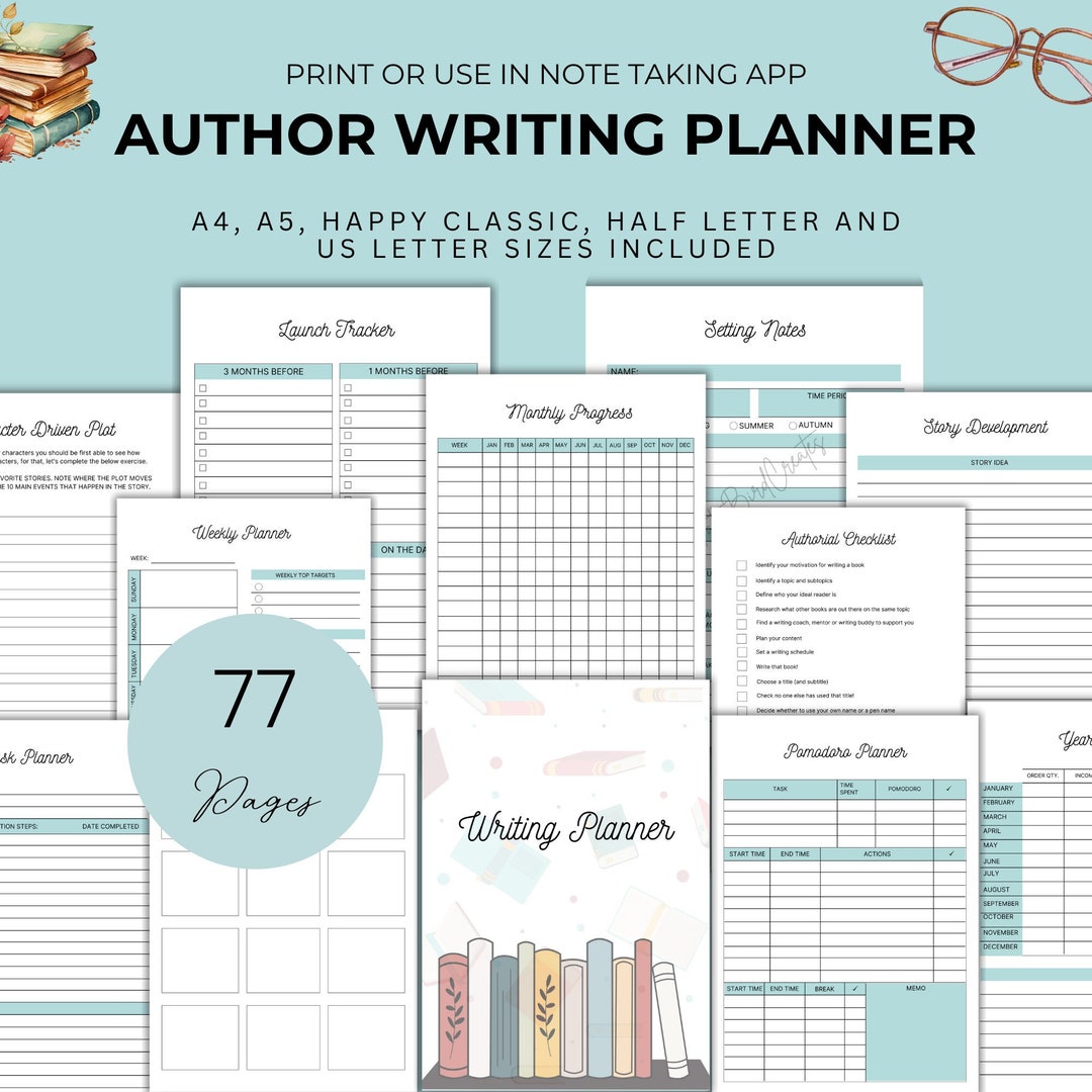 Novel Writing Planner Author Goodnotes Journal for Writers Template ...