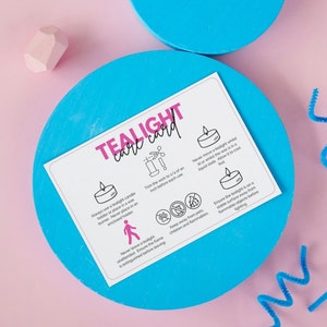 Tea Light Candle Warning Label Template | Printable Safety Care Card ...