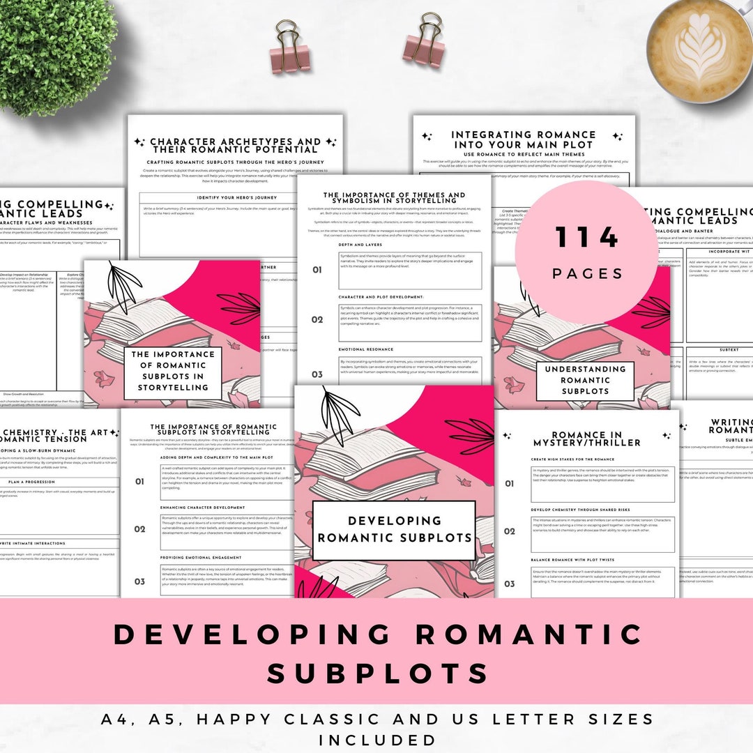 Novel Writing Workbook Romantic Subplot Worksheets for Developing ...