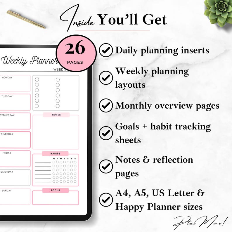 Planner Inserts | Printable Planner Inserts, Daily Planner Inserts ...