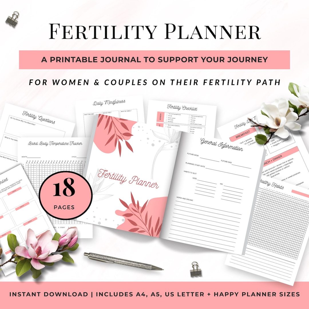 Fertility Journal, IVF Planner, TTC Organizer, BBT Chart, Pregnancy Log ...
