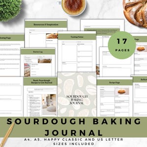 Sourdough Baking Journal, Digital Recipe Tracker, Sourdough Starter Log ...