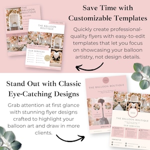 Balloon Artist Flyer Templates Wedding Balloon Business Bundle Editable ...