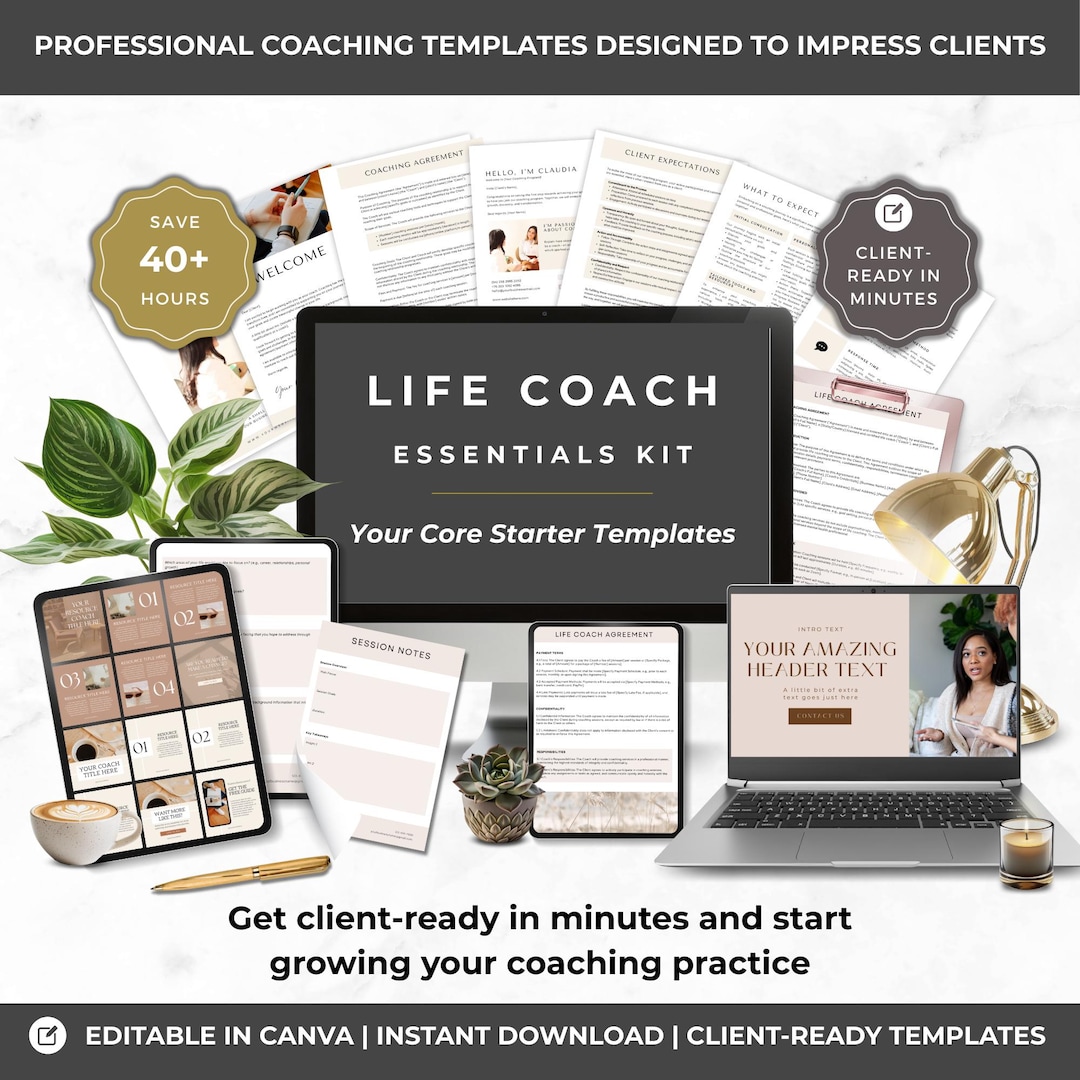 Life Coach Business Bundle, Coaching Templates Canva, Client Intake ...