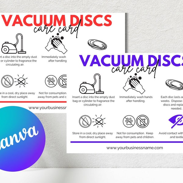 Vacuum Disc Care Cards - Etsy