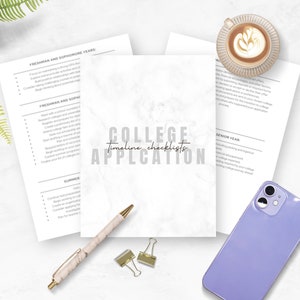 College Application Planner Timeline Printable Checklists for College Countdown Lists for Senior ...