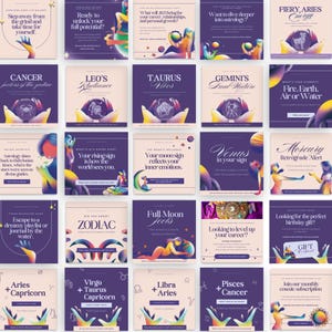 Astrology Social Media Post Templates for Instagram Zodiac-themed Canva ...