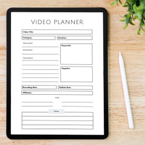 Printable Youtube Content Planner Social Media Template Calendar ...