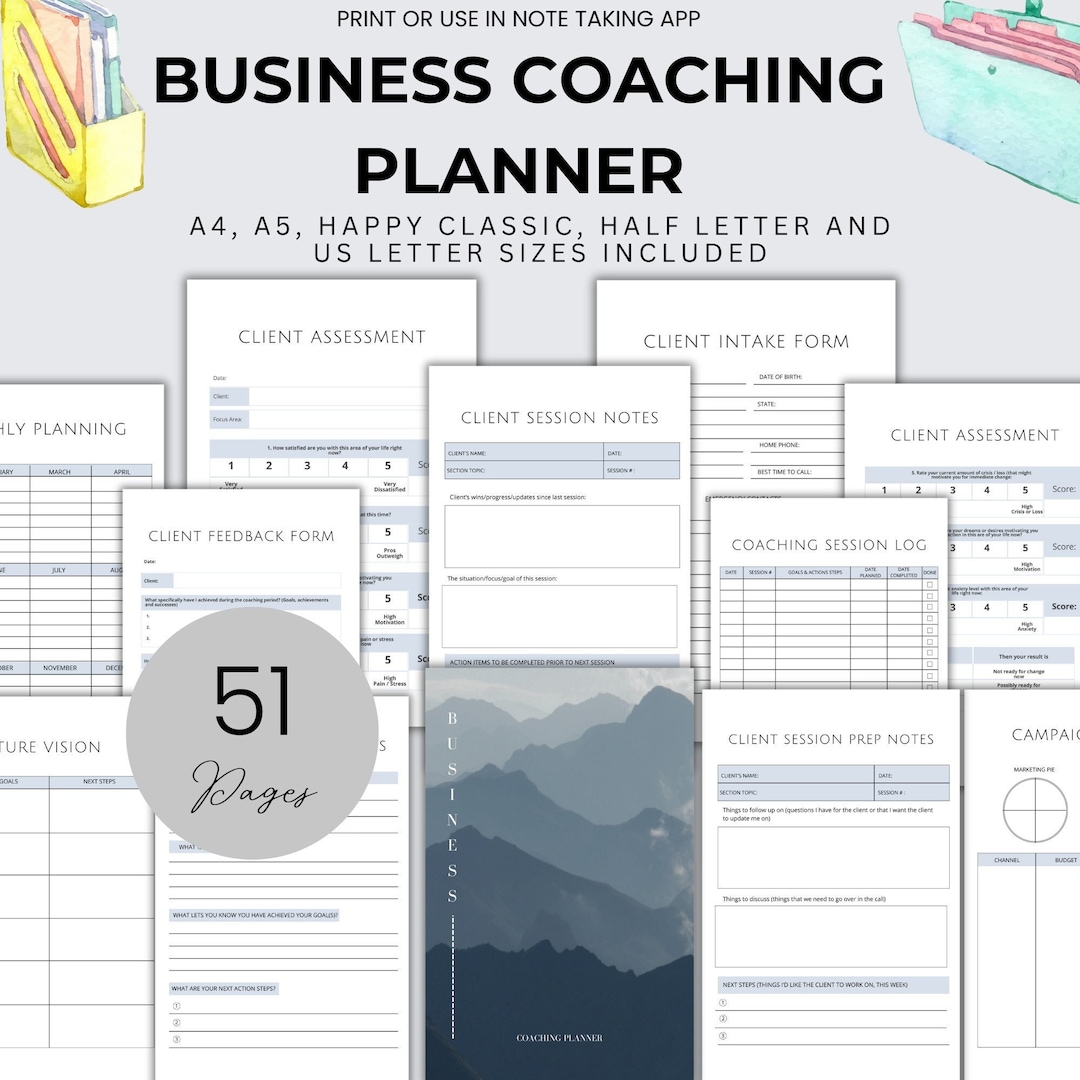 Business Coaching Planner Life Coach Printable Coaching Worksheet for ...