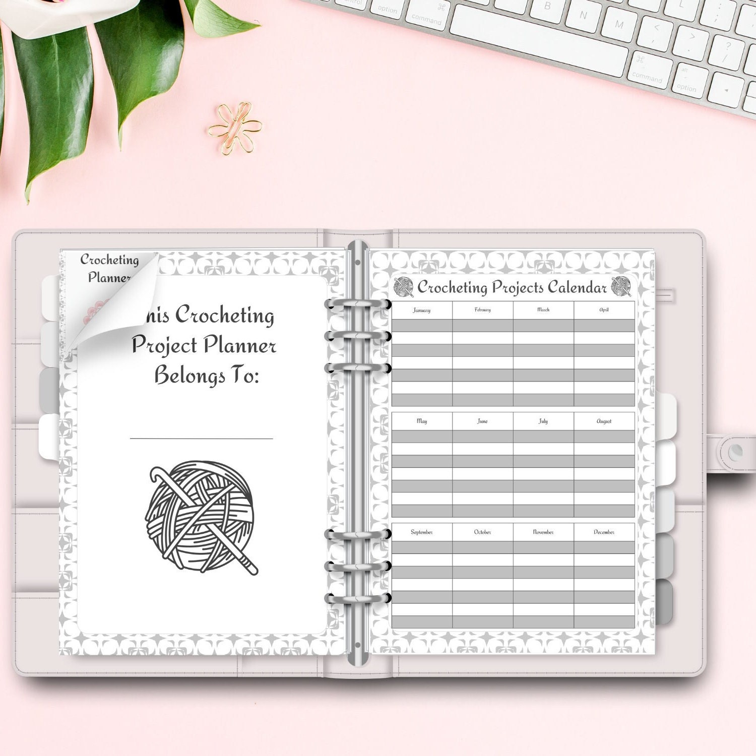 Crochet Planner, Printable Project Organizer, Digital Crochet Journal ...