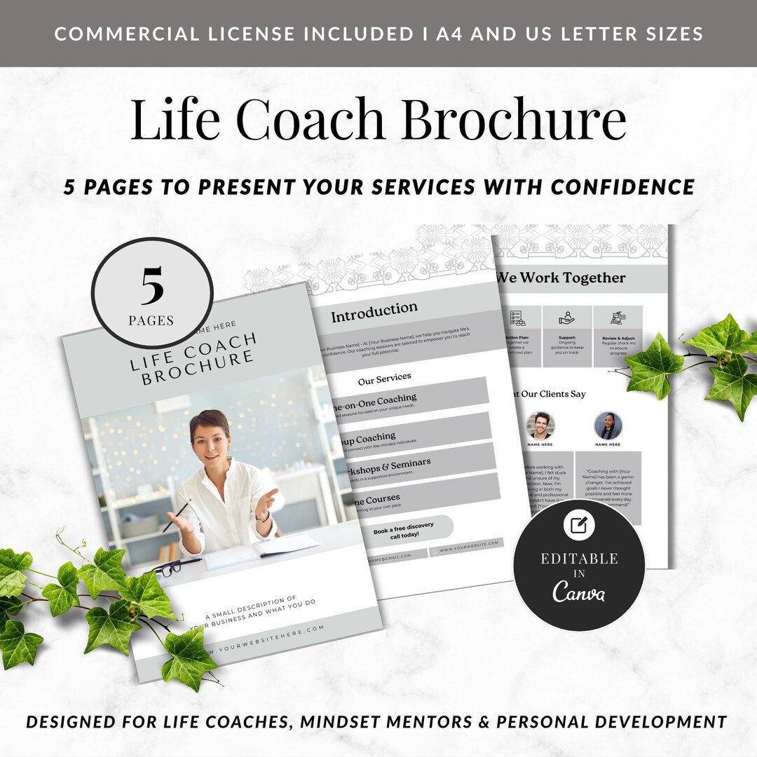 Life Coach Brochure Template, Coaching Client Welcome Packet, Coach ...