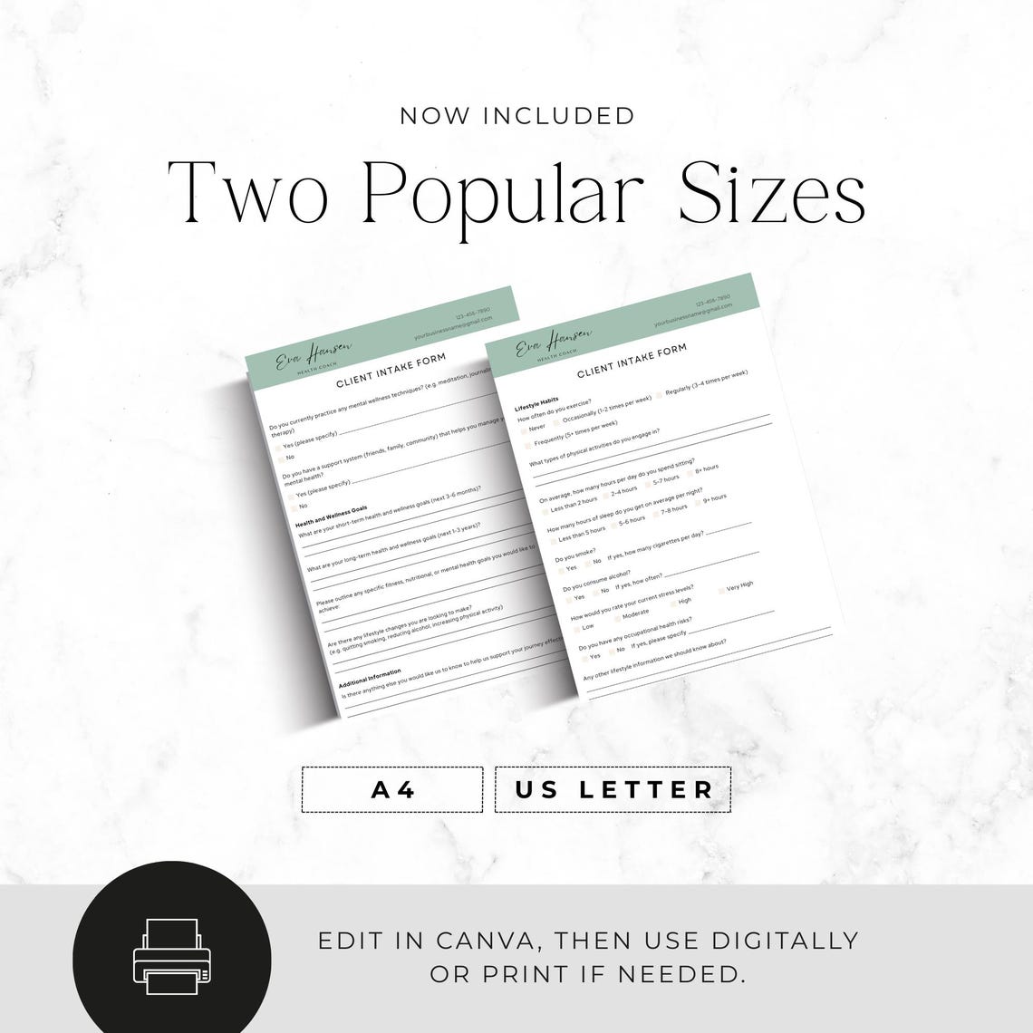 Health Coach Client Intake Form, Nutrition Coach Onboarding Template ...