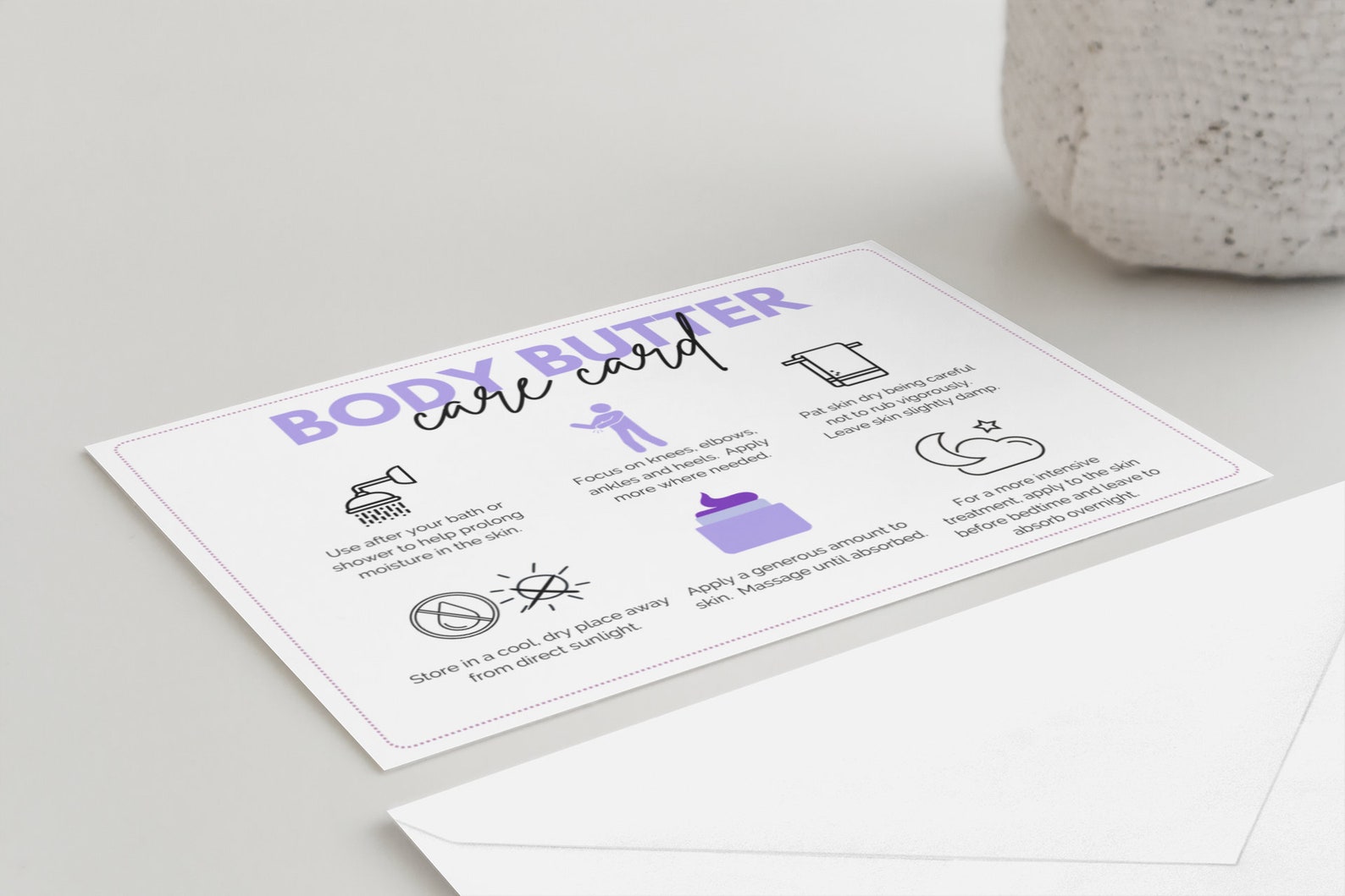 Body Butter Care Card Template Whipped Body Lotion Instructions ...