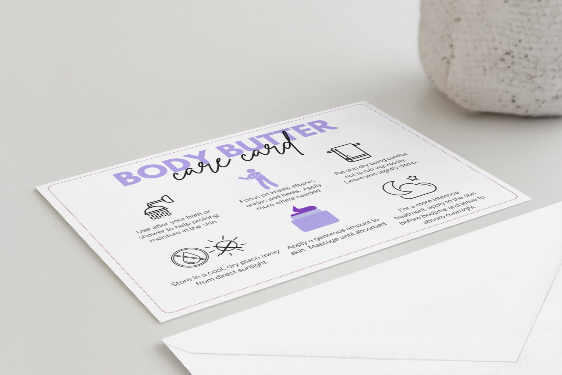 Body Butter Care Card Template Whipped Body Lotion Instructions ...
