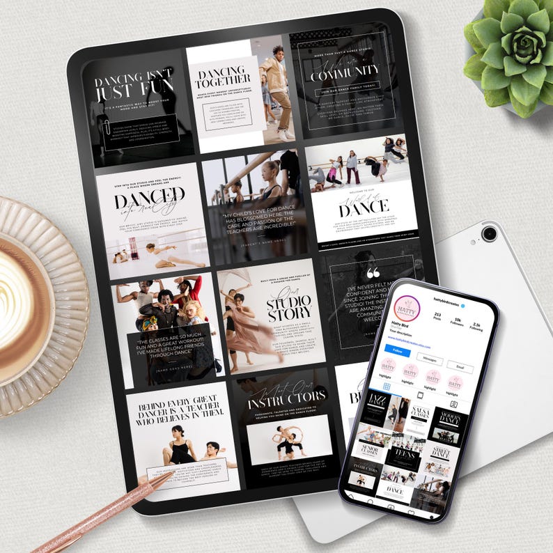 Dance Studio Social Media Templates | Editable Canva Marketing Posts ...
