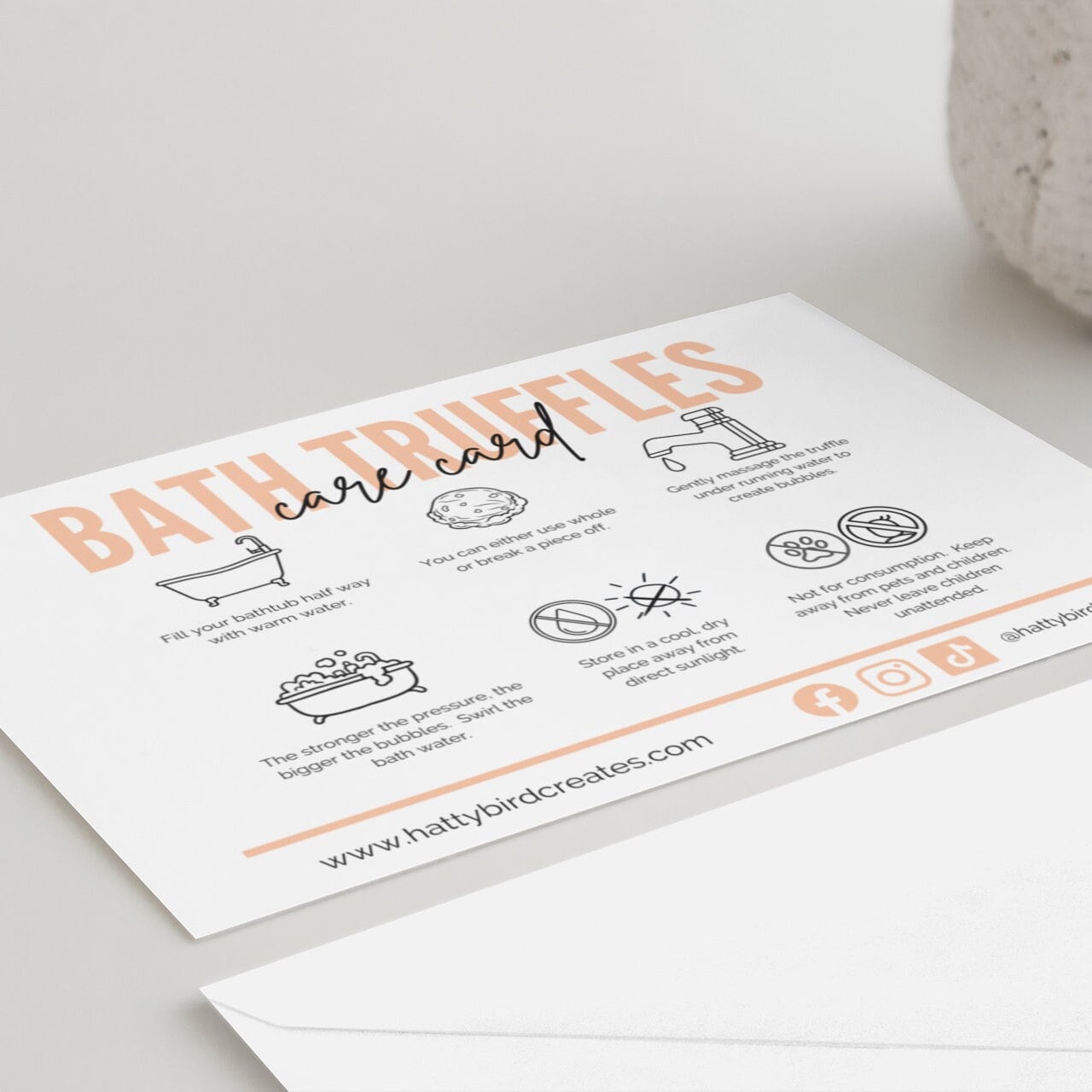 Editable Bath Truffle Care Card Bath Soak Instructions Bath Bomb Care ...