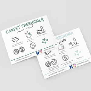Editable Carpet Freshener Care Card Template Scented Powder ...