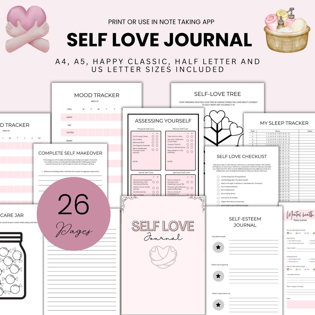Self Care Journal Daily Mindfulness Log Self Love Planner Printable ...