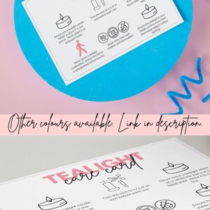 Tea Light Candle Safety Card Printable, Candle Care Instructions Insert ...