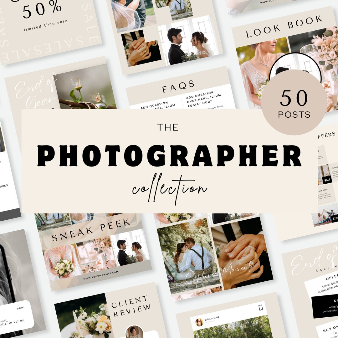 Photographer Instagram Templates Editable Social Media Canva Template ...