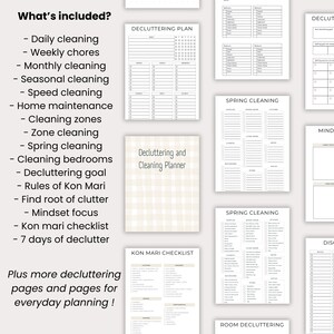 Declutter and Cleaning Planner Printable Decluttering Checklist Bundle ...