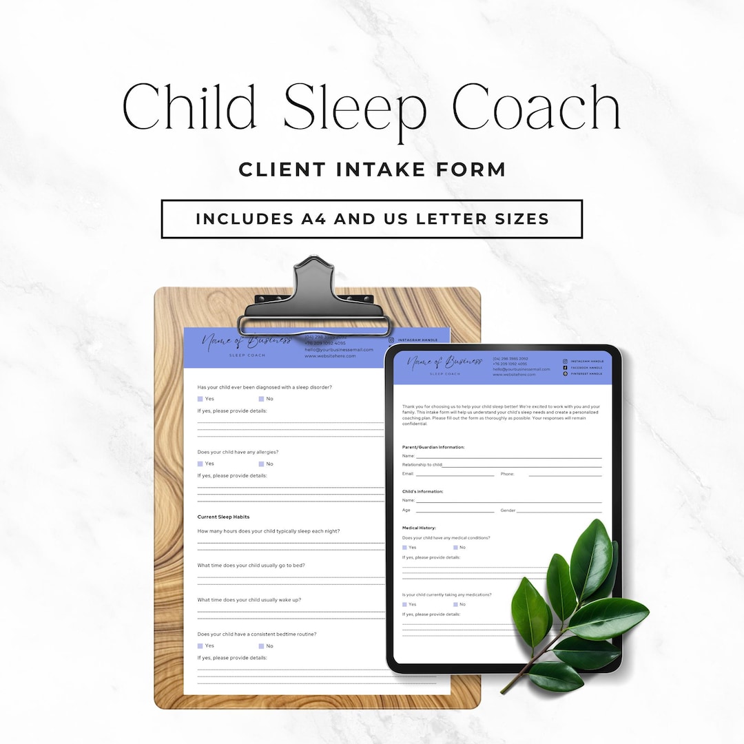 Baby Sleep Intake Form Template, Editable Canva Client Questionnaire ...