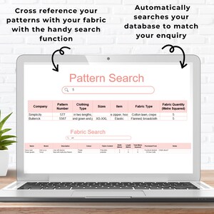 Sewing Inventory Spreadsheet Excel Fabric Tracker for Sewing Pattern ...
