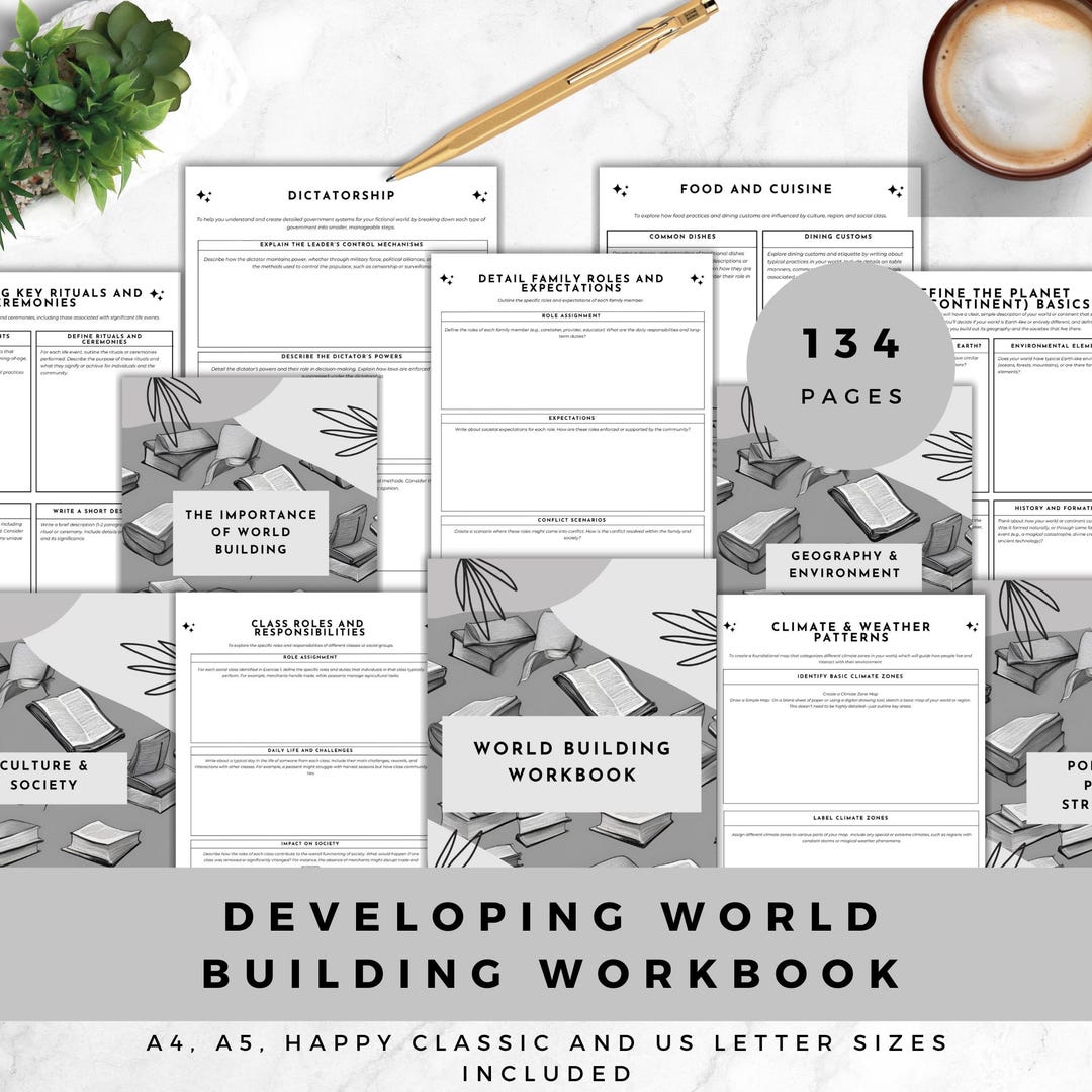 Novel Writing Workbook World Building Worksheets for World-building ...