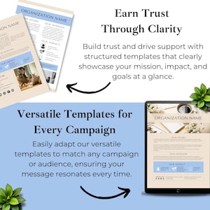 One Pager Nonprofit Canva Template Impact Report for Charity ...