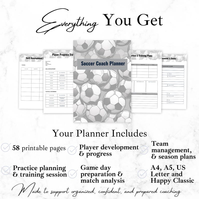 Soccer Coach Planner Printable, Soccer Training Template, Youth Soccer ...