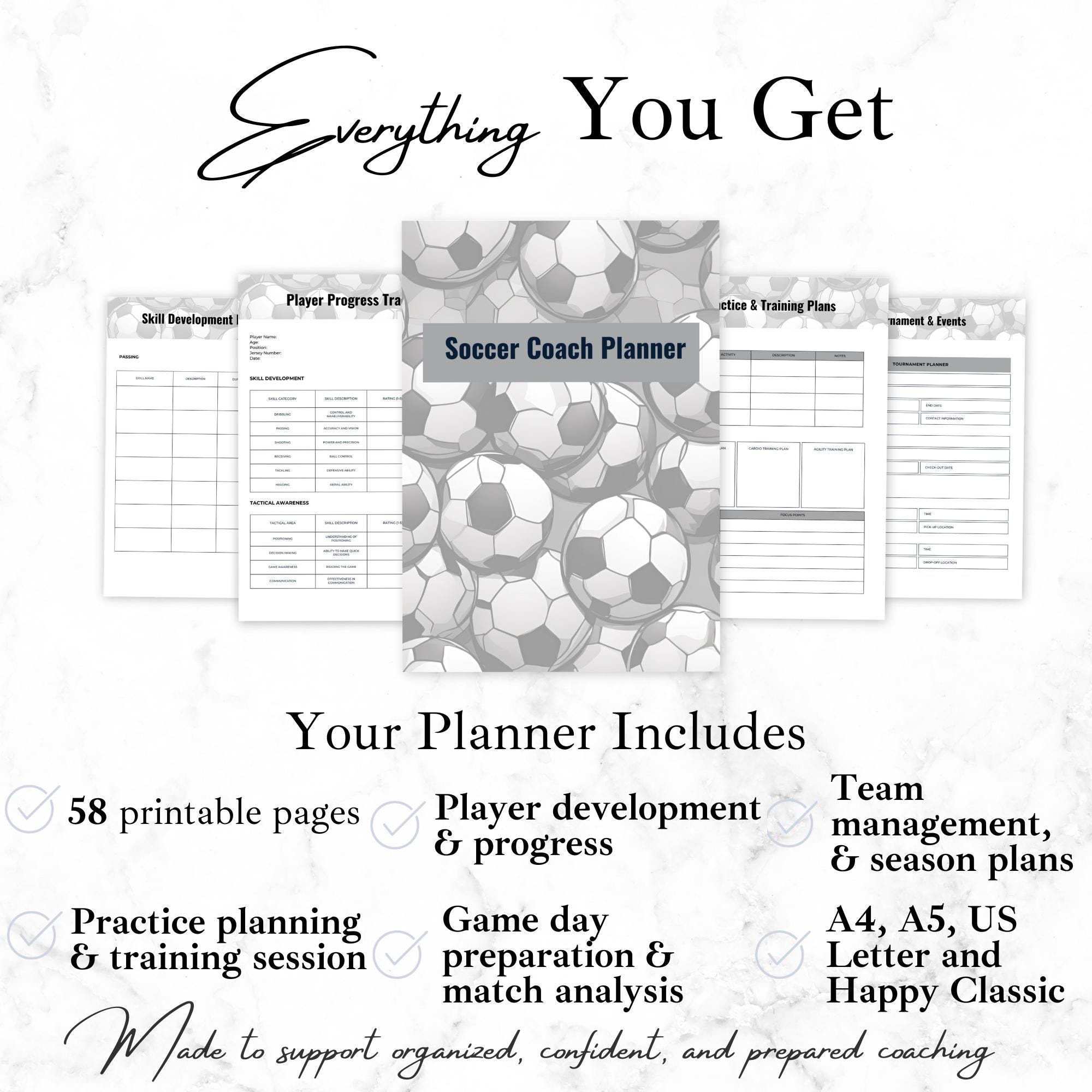 Soccer Coach Planner Printable, Soccer Training Template, Youth Soccer ...