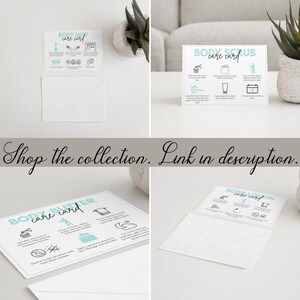 Body Butter Care Card Template Whipped Body Lotion Instructions ...