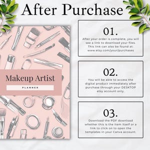Makeup Artist Planner Templates MUA Scheduling Calendar Cosmetologist ...